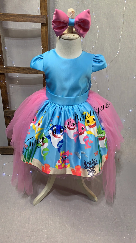 Baby Shark Inspired Dress – Tiny Toes Boutique LLC