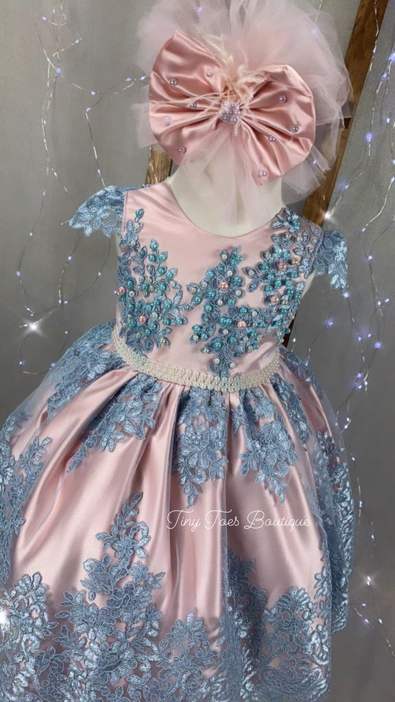 Allison Dress (Pink and Blue) – Tiny Toes Boutique LLC