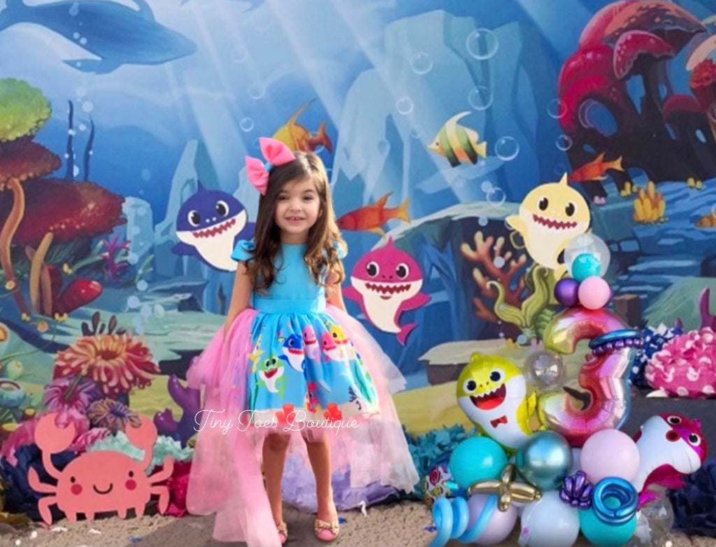 Baby Shark Inspired Dress – Tiny Toes Boutique LLC