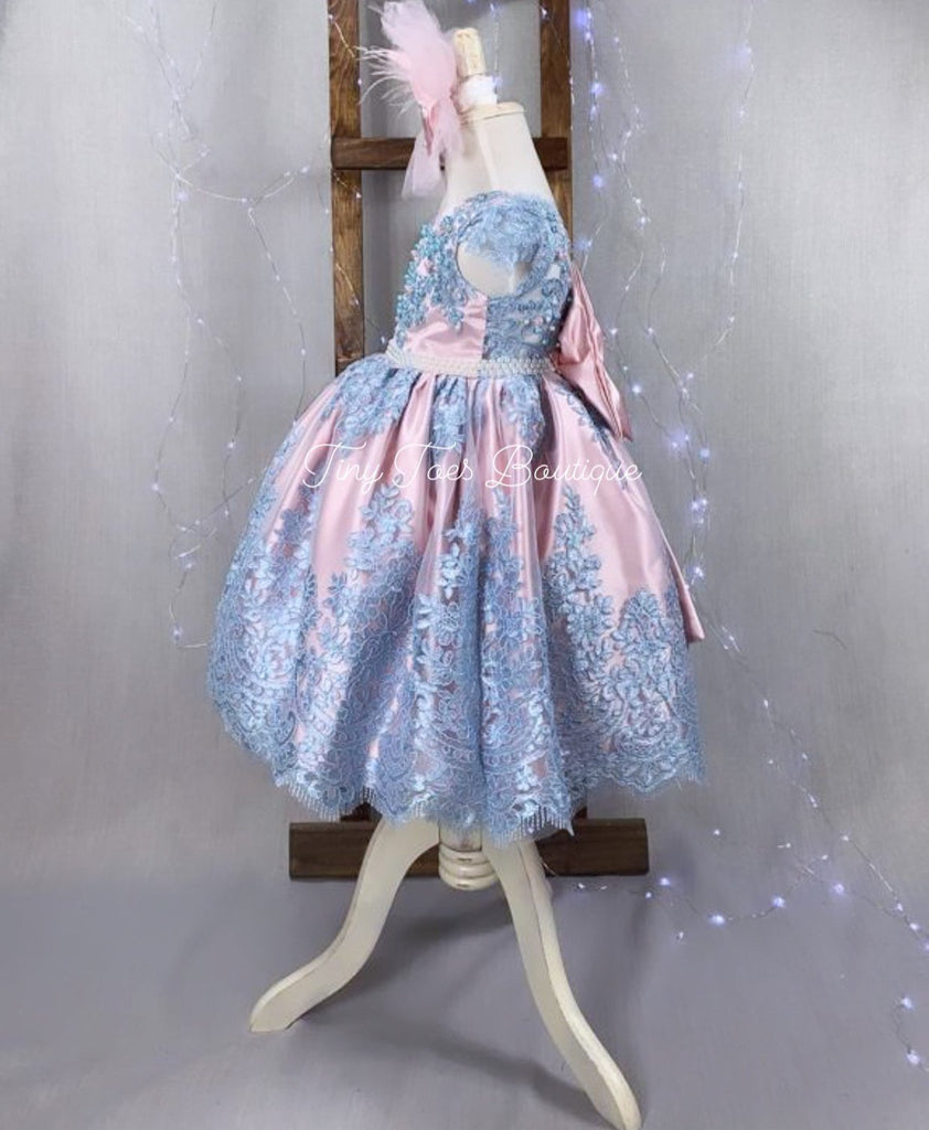 Allison Dress (Pink and Blue) – Tiny Toes Boutique LLC