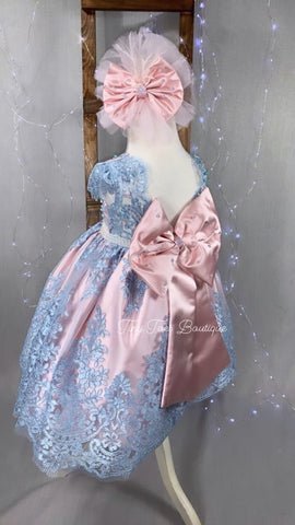 Allison Dress (Pink and Blue) – Tiny Toes Boutique LLC